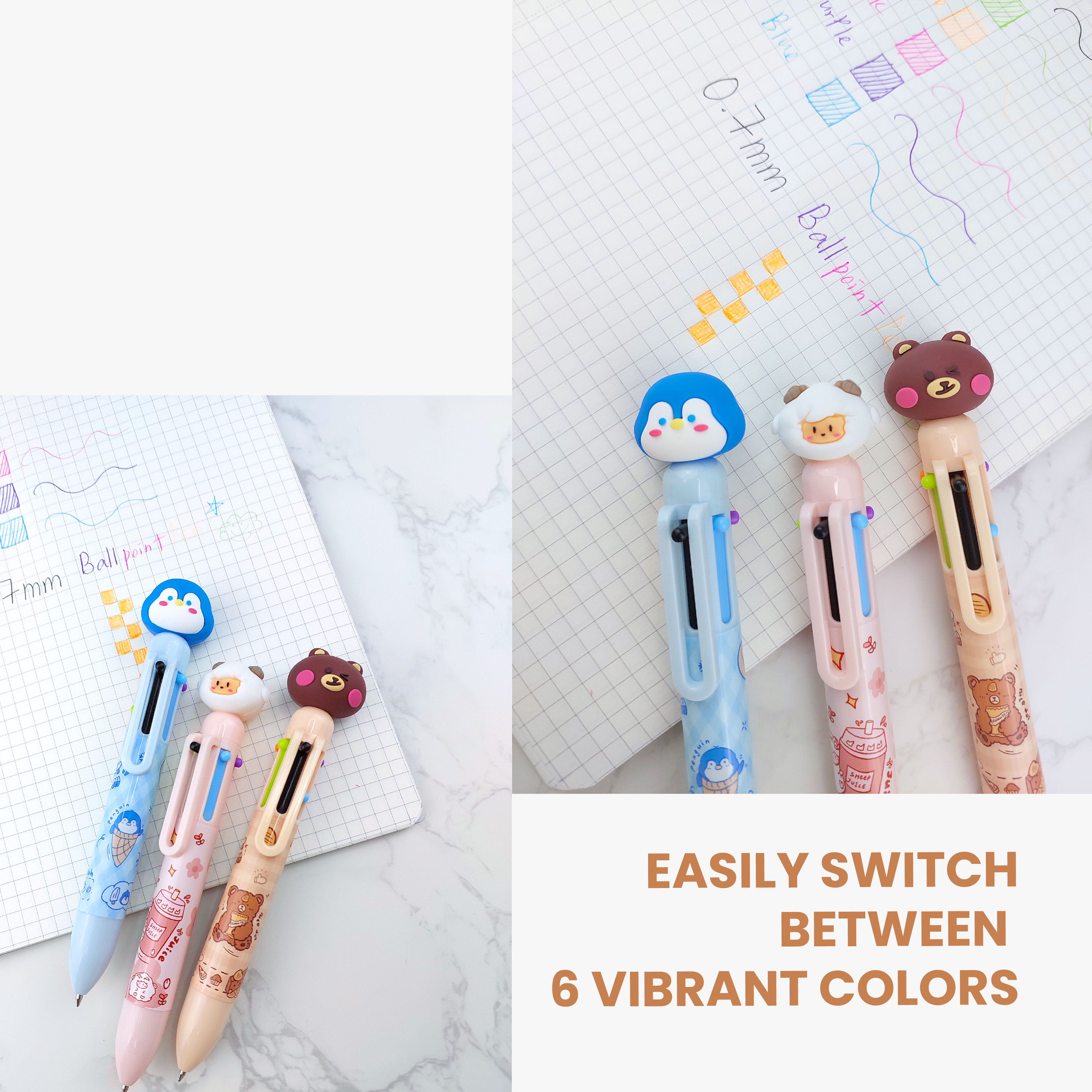 M&G MULTICOLOR B/POINT PEN 0.7 ( 6 COLOURS )