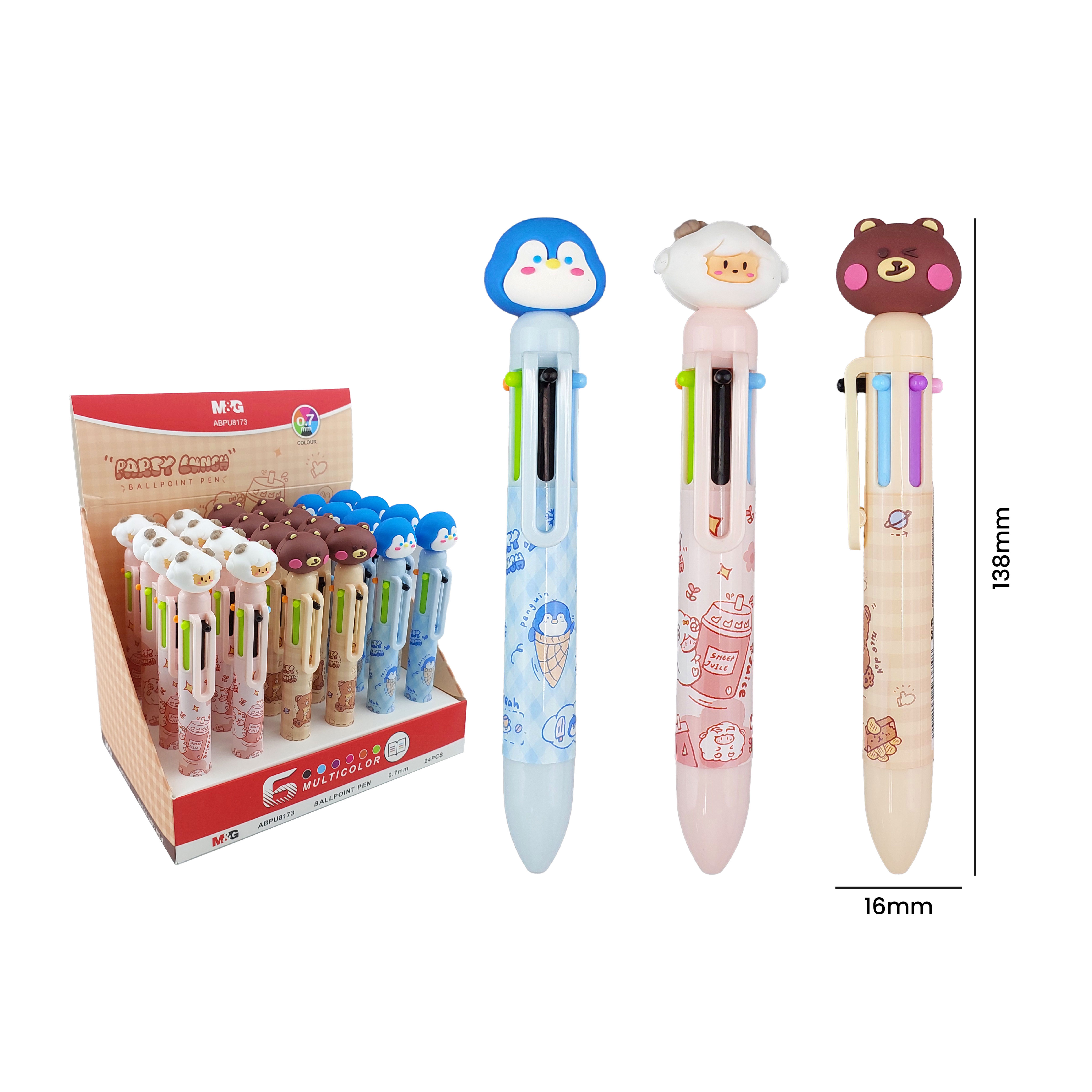 M&G MULTICOLOR B/POINT PEN 0.7 ( 6 COLOURS )