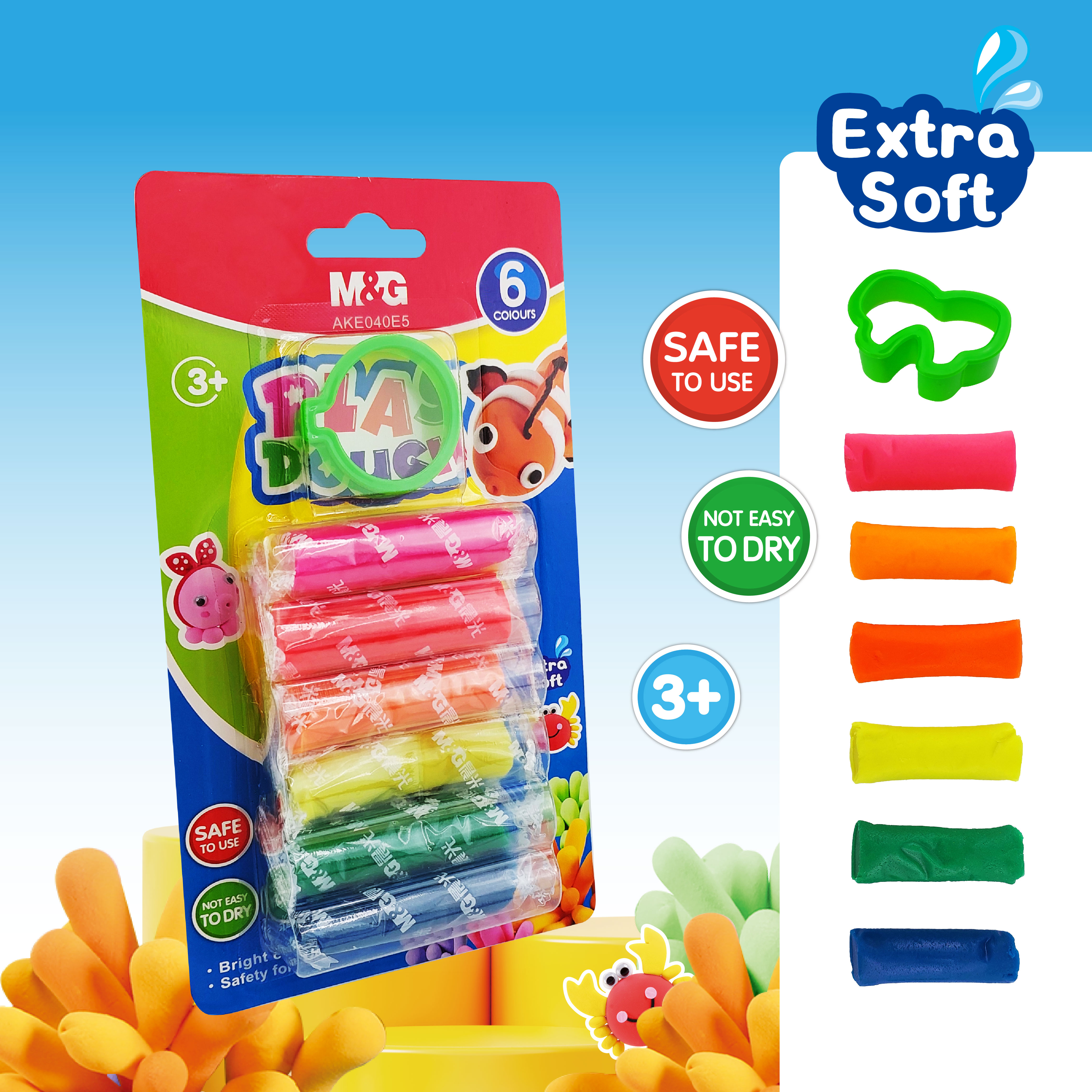 M&G PLAY DOUGH SET FOR KIDS ( 6 COLOURS / BLISTER CARD )
