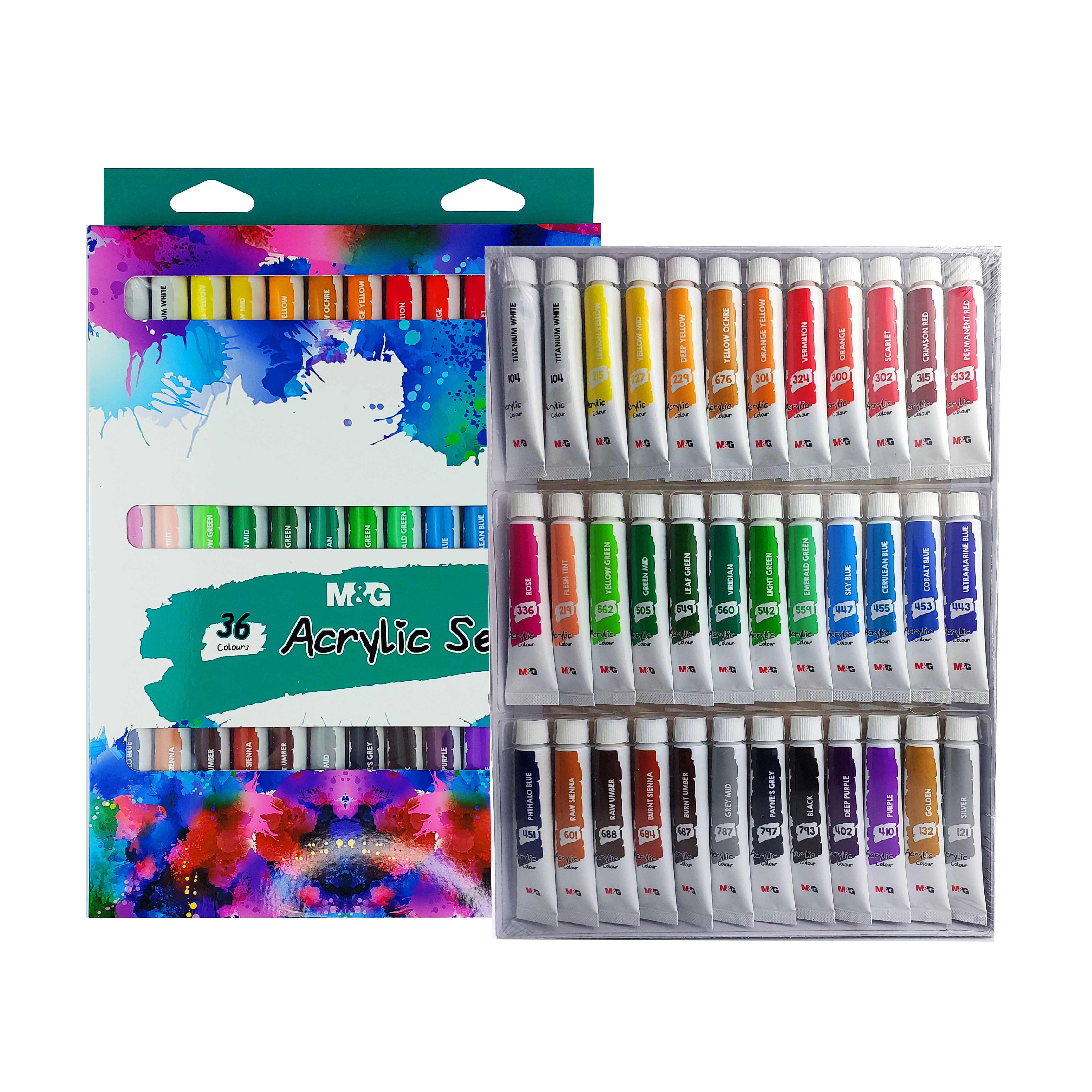 M&G ACRYLIC PAINT SET 12ml ( 36 COLOURS )