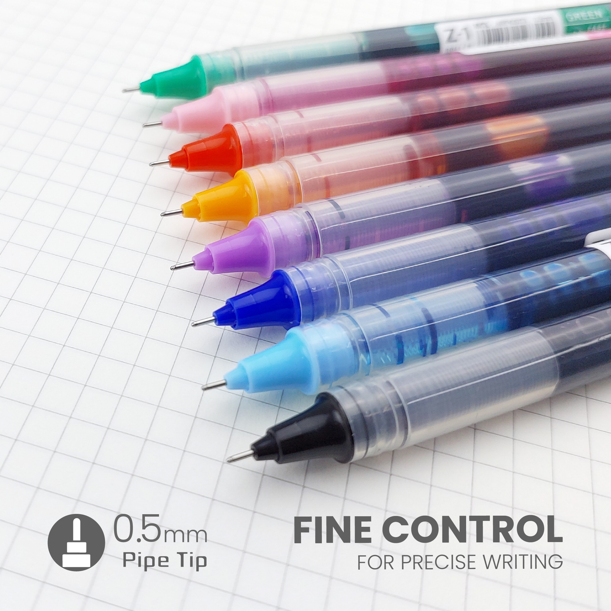 M&G LIQUID ROLLER BALL PEN 0.5 ( Z-1 ) - 8 COLOURS / SET