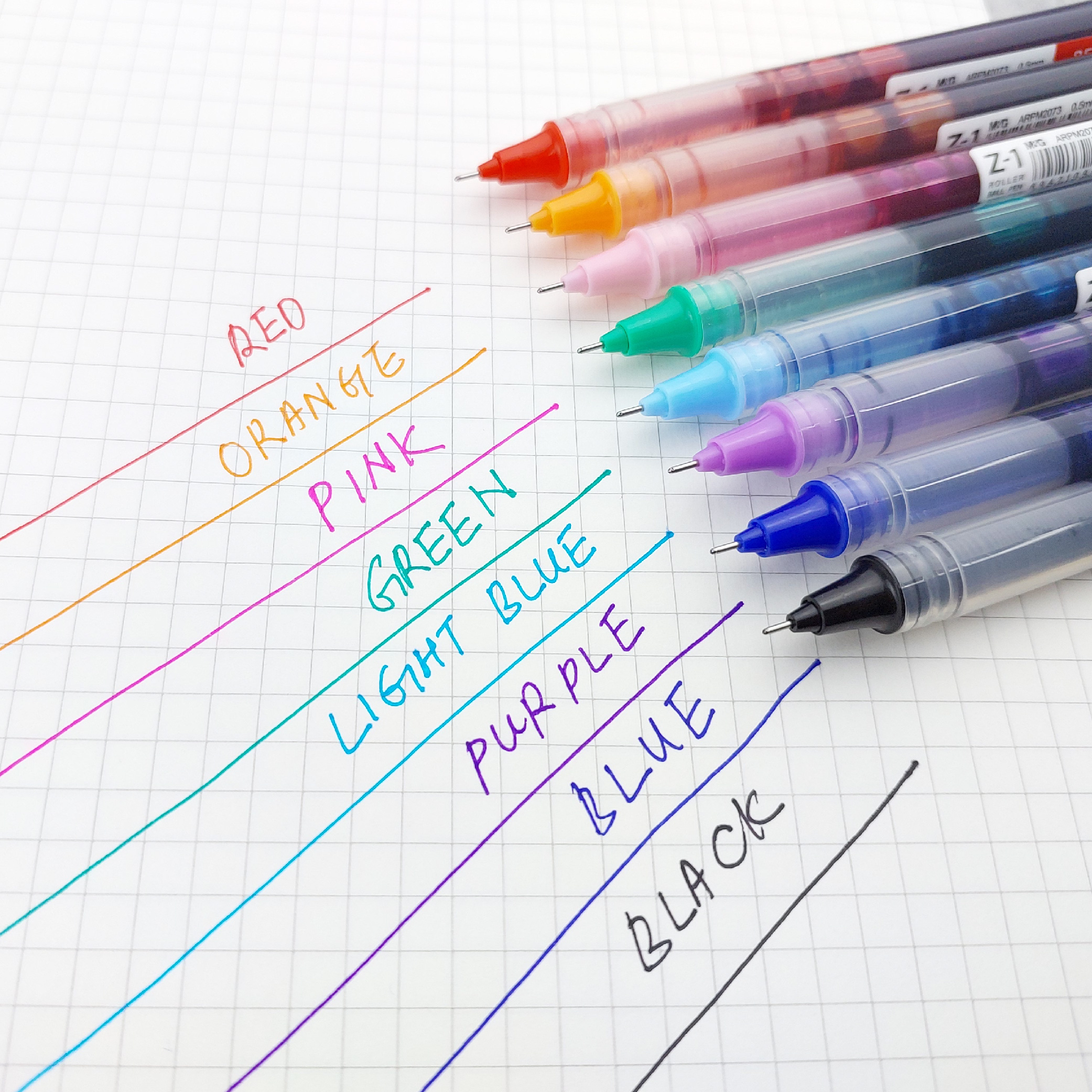 M&G LIQUID ROLLER BALL PEN 0.5 ( Z-1 ) - 8 COLOURS / SET