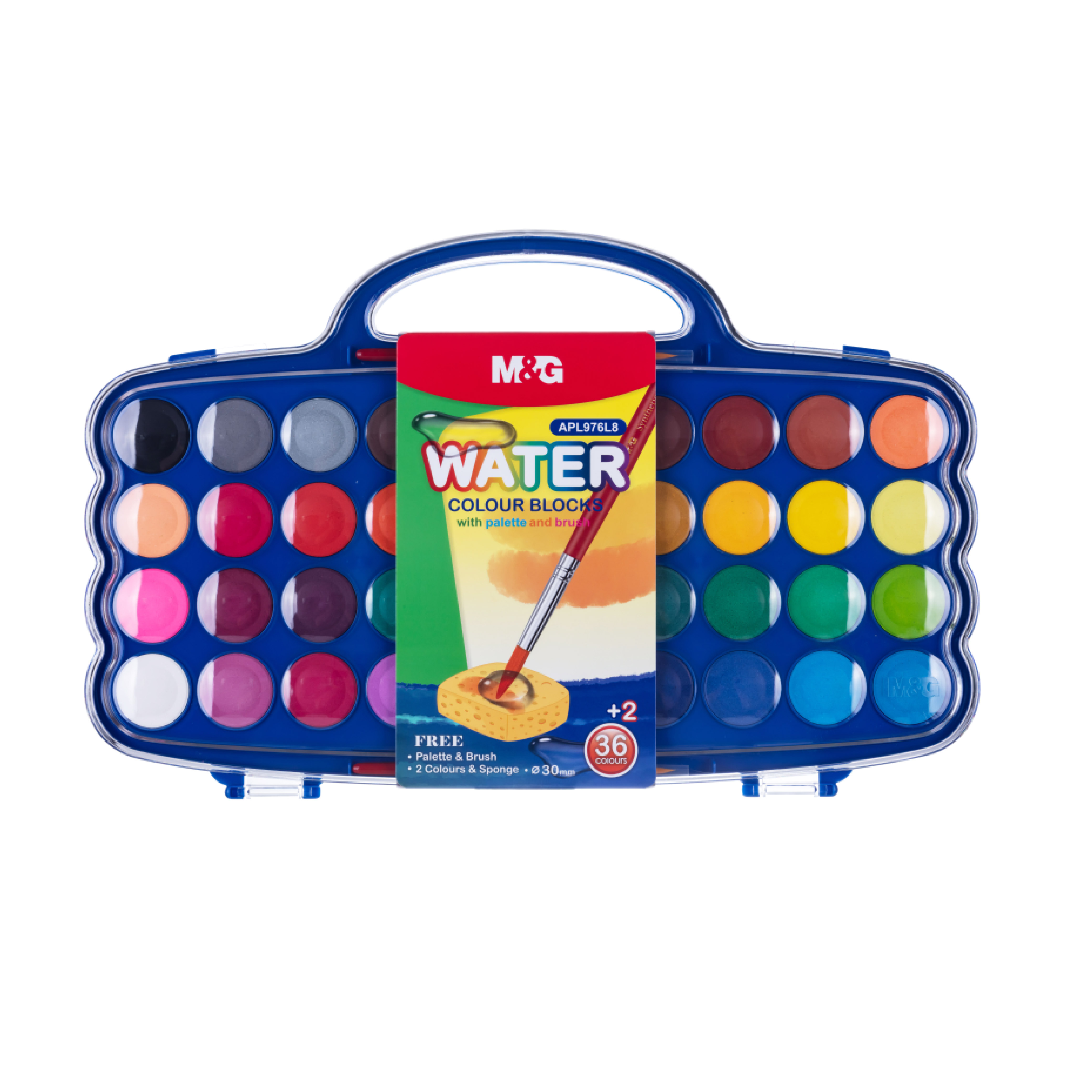 M&G WATER COLOUR BLOCKS SET ( 36 COLOURS + 2 )