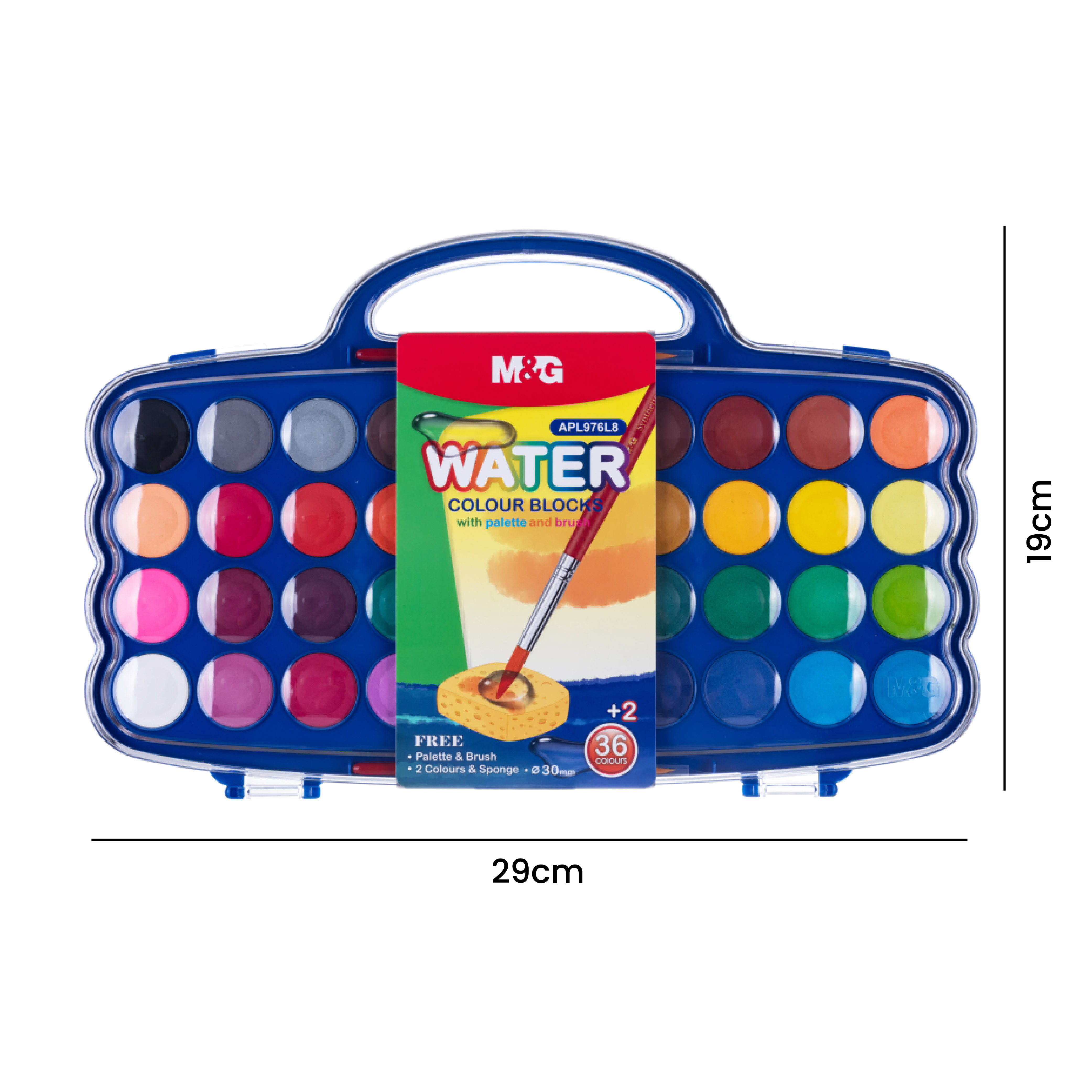M&G WATER COLOUR BLOCKS SET ( 36 COLOURS + 2 )